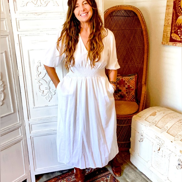 Universal Thread | Dresses | Universal Thread White Linen Midi Dress ...